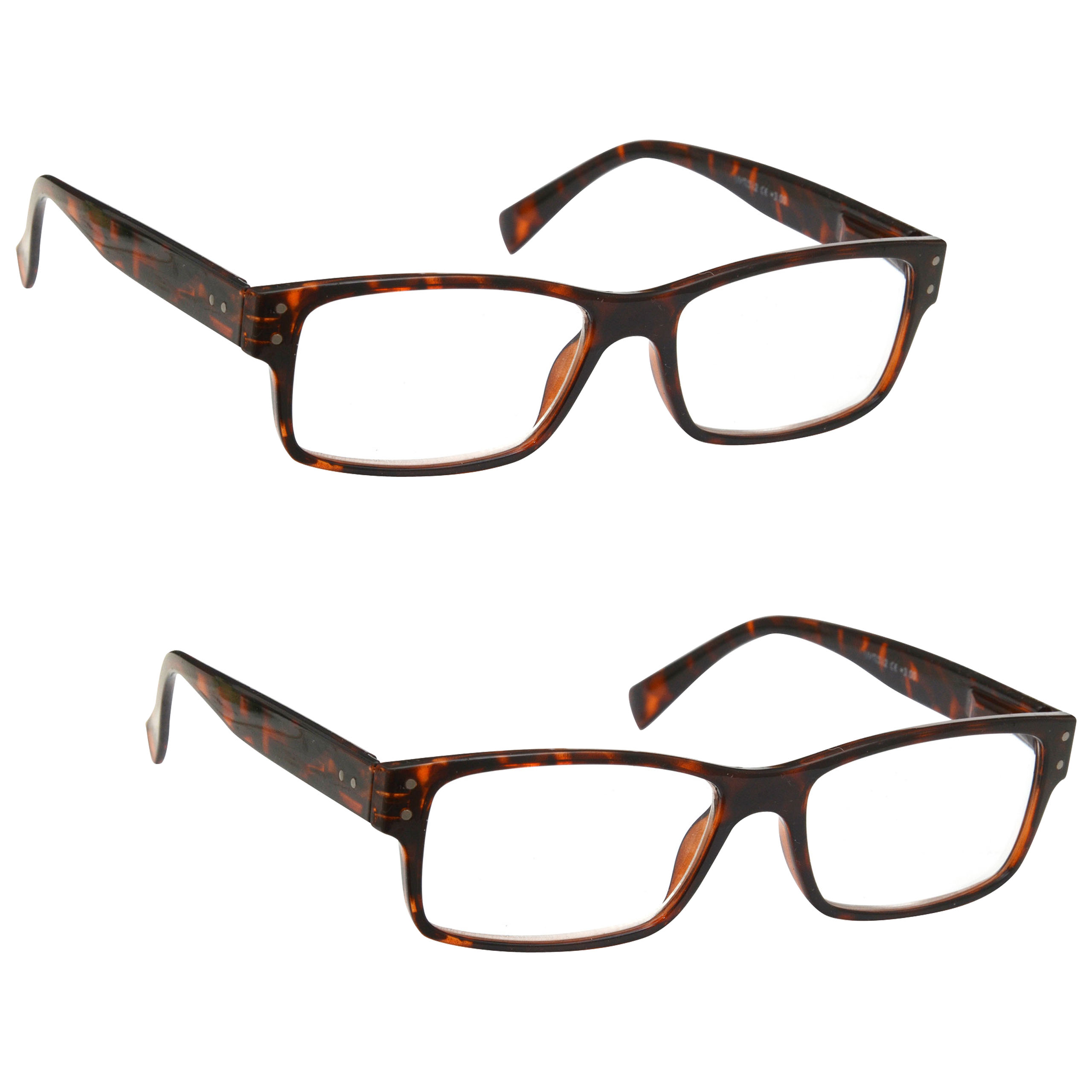 2 Packs Mens Large Designer Style Reading Glasses Spring Hinges UV 2 Packs Mens Large Designer Style Reading Glasses Spring Hinges UV